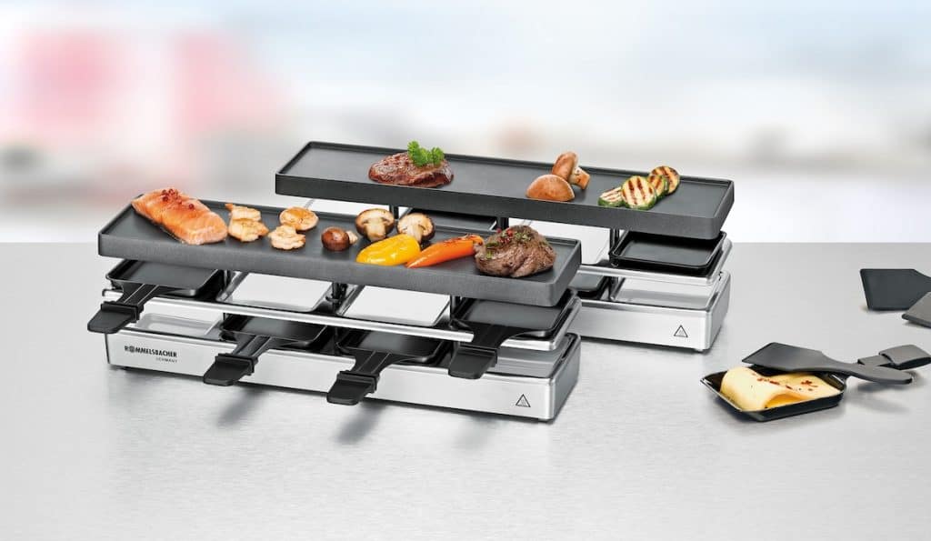 Der ROMMELSBACHER Raclette Grill RC 800 „fun for 4“